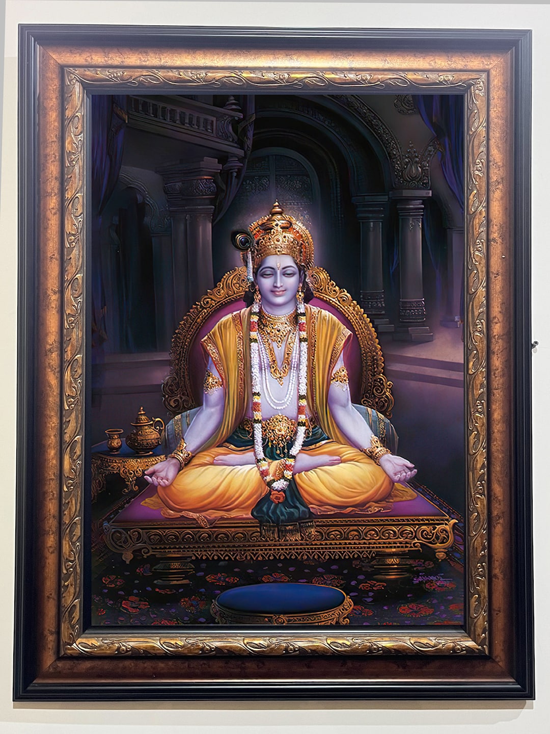 Divine Lord Krishna Cosmic Yogi Poster - 40x32 Canvas Print - Ready to ...