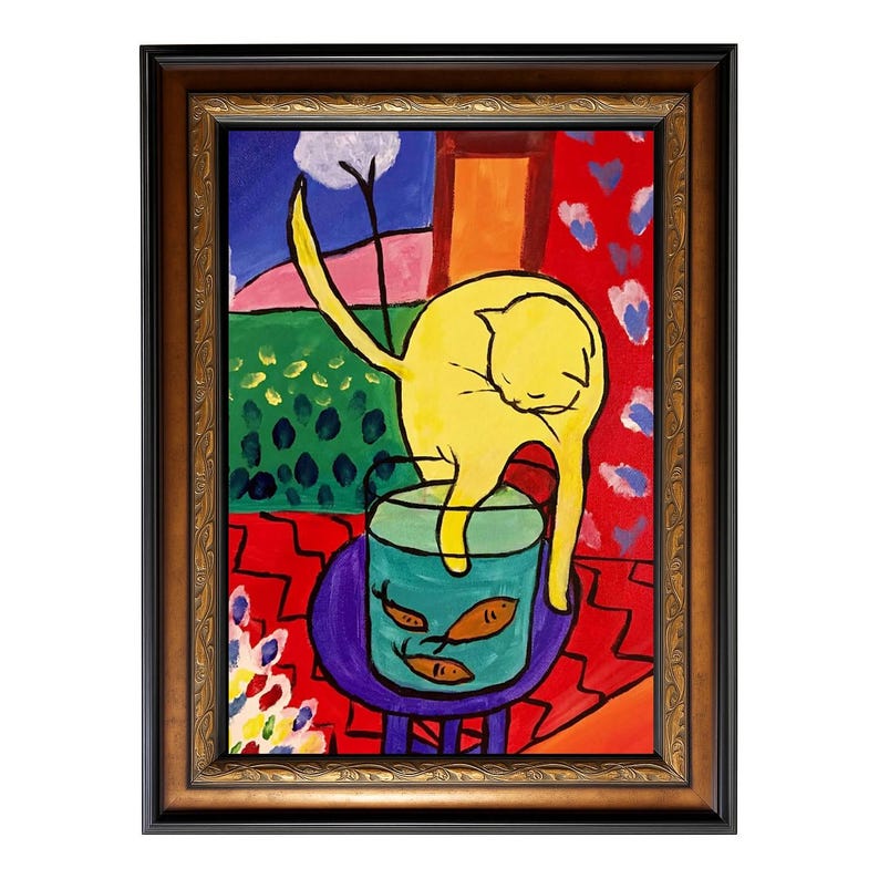 Cat With Red Fish by Henri Matisse Framed Art Print Fauvism Colorful ...
