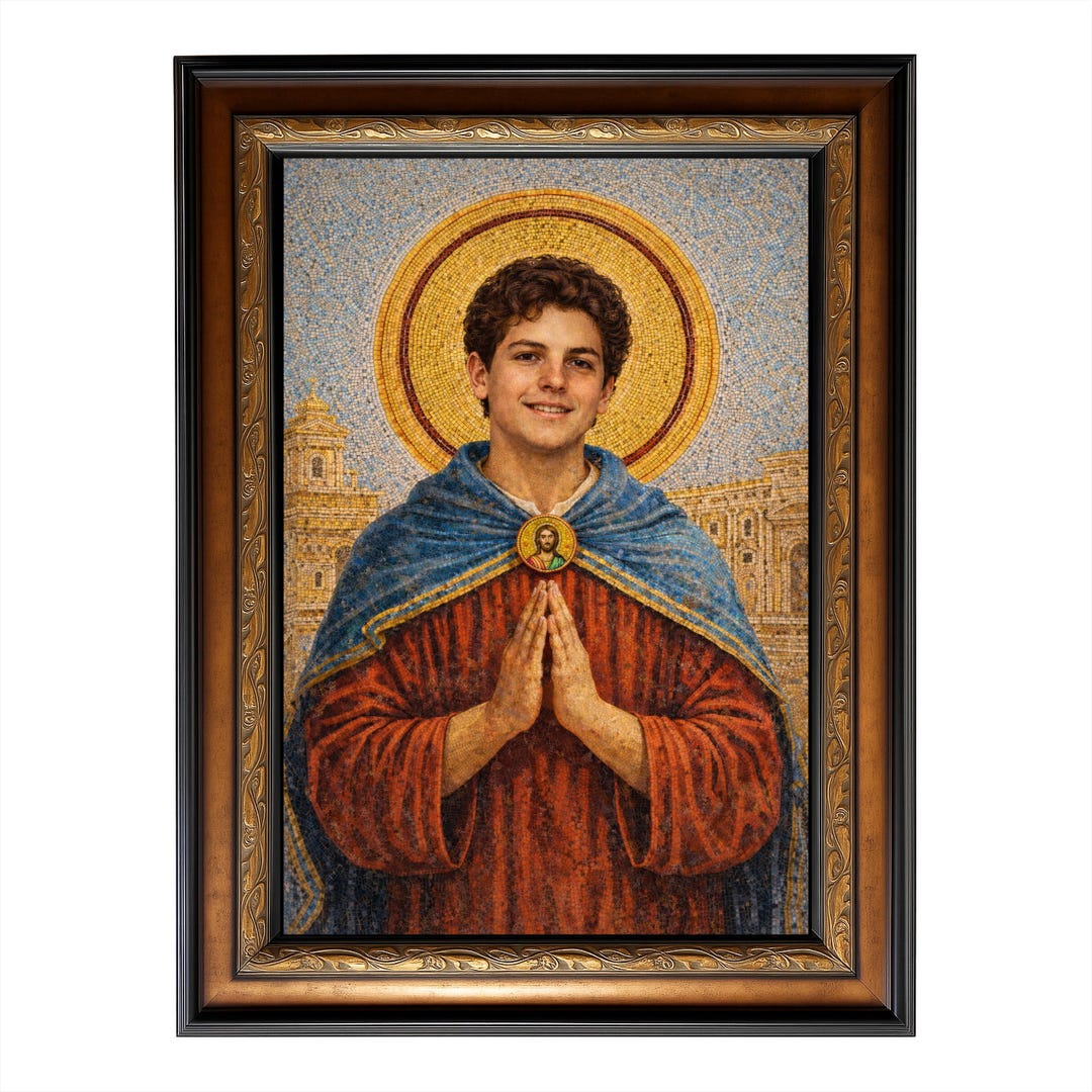 Saint Carlo Acutis – Framed Catholic Devotional Art, Modern Youth Saint ...