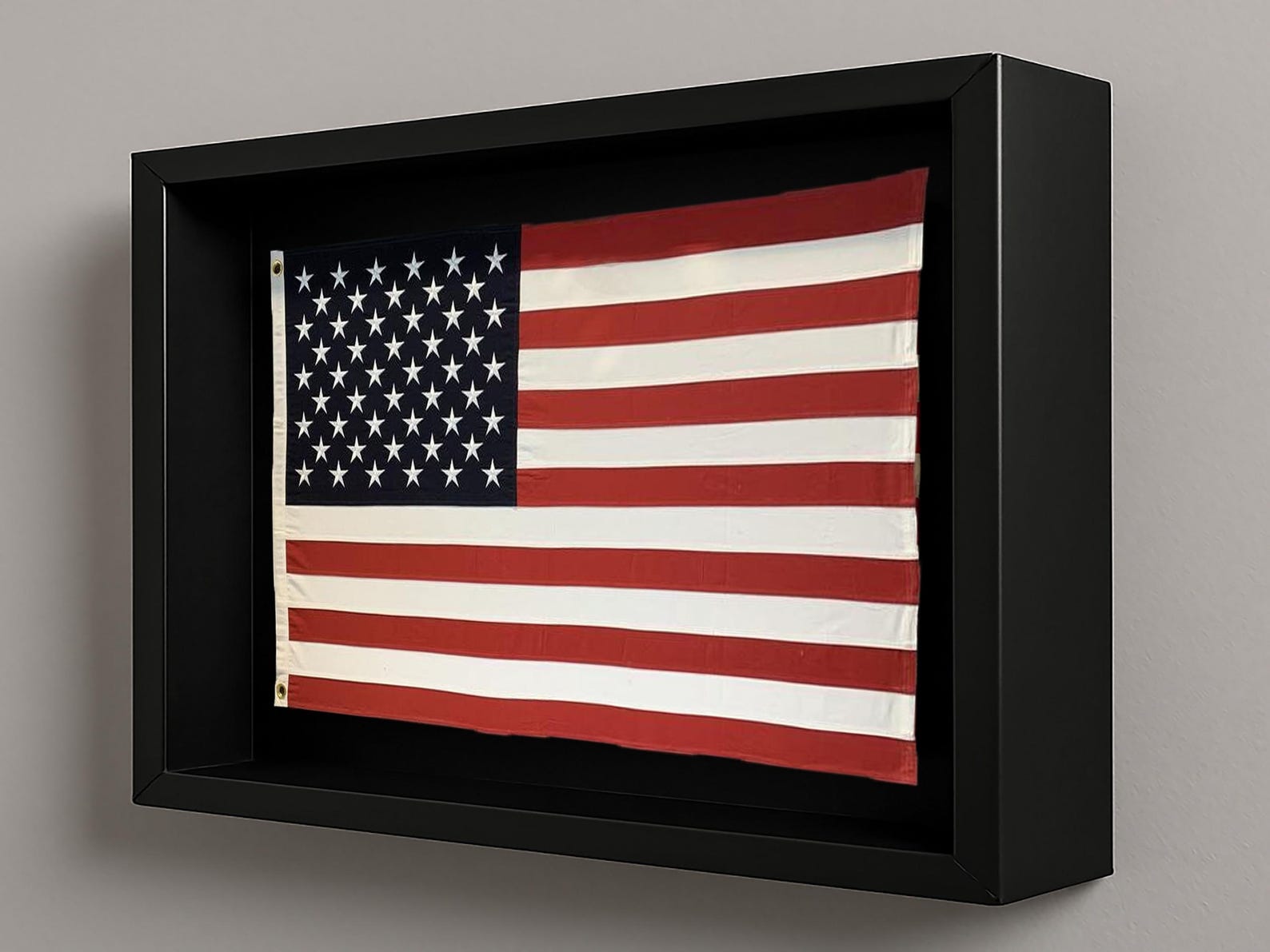 Large American US Flag Shadow Box Embroidered Cotton Modern Flag ...