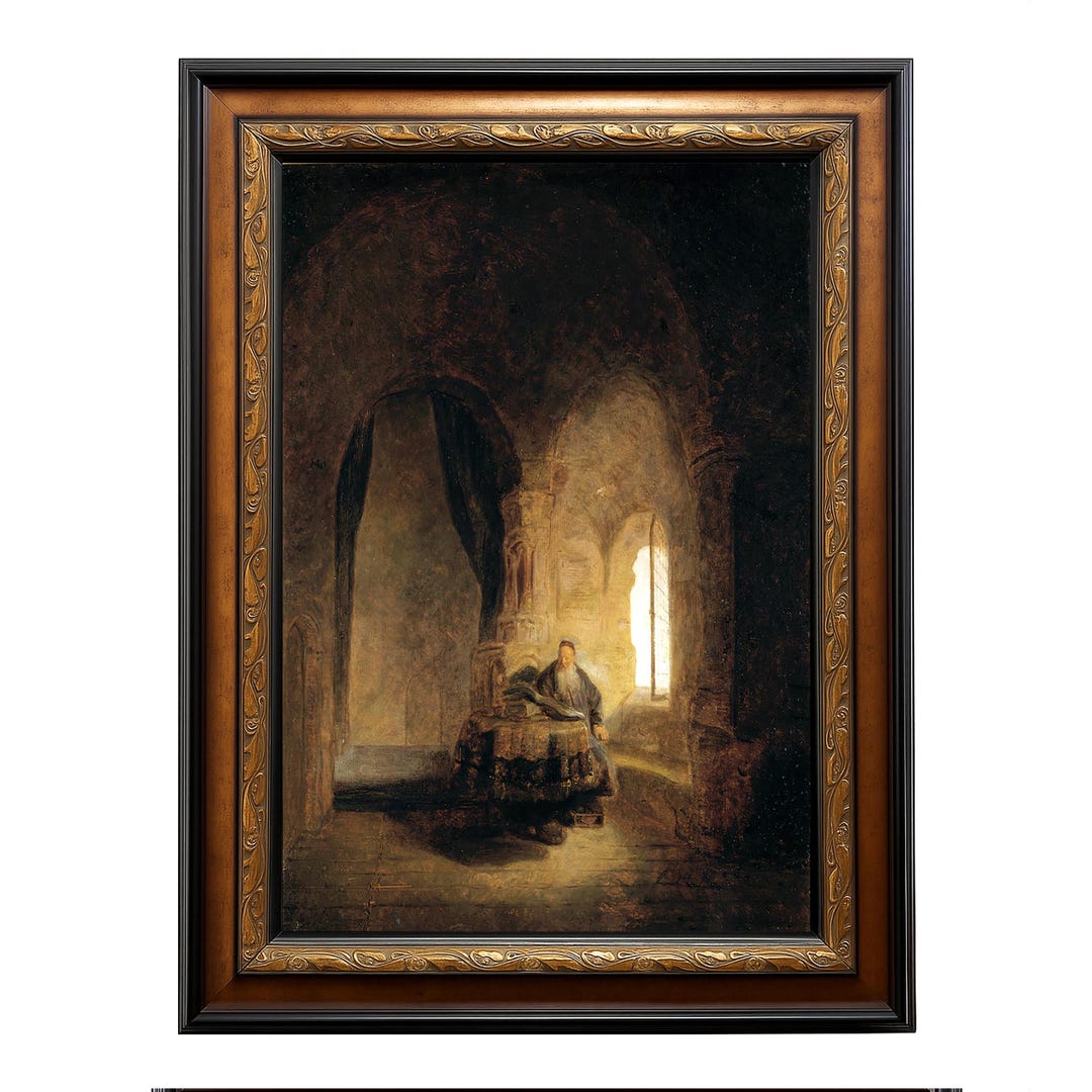 Philosopher Reading by Rembrandt DISPLAYED IN 30X42 Dutch Golden Age ...
