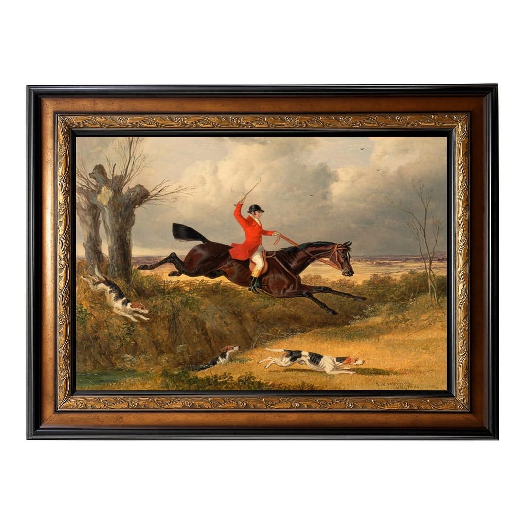 The Foxhunter Clearing a Ditch by John Frederick Herring 42x30 Framed ...