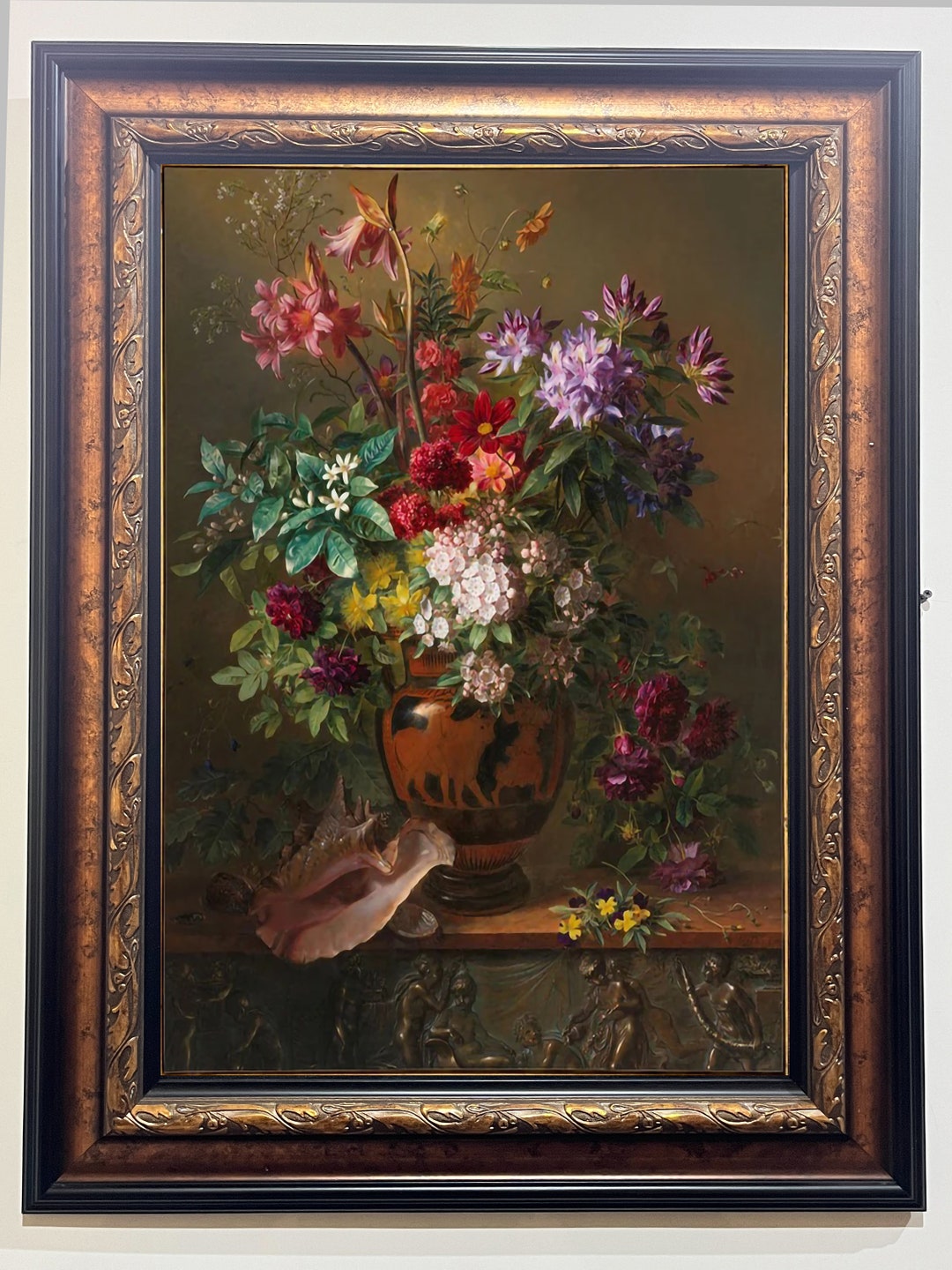 Georgius Jacobus Johannes Van Os - Still Life With Flowers in a Greek ...