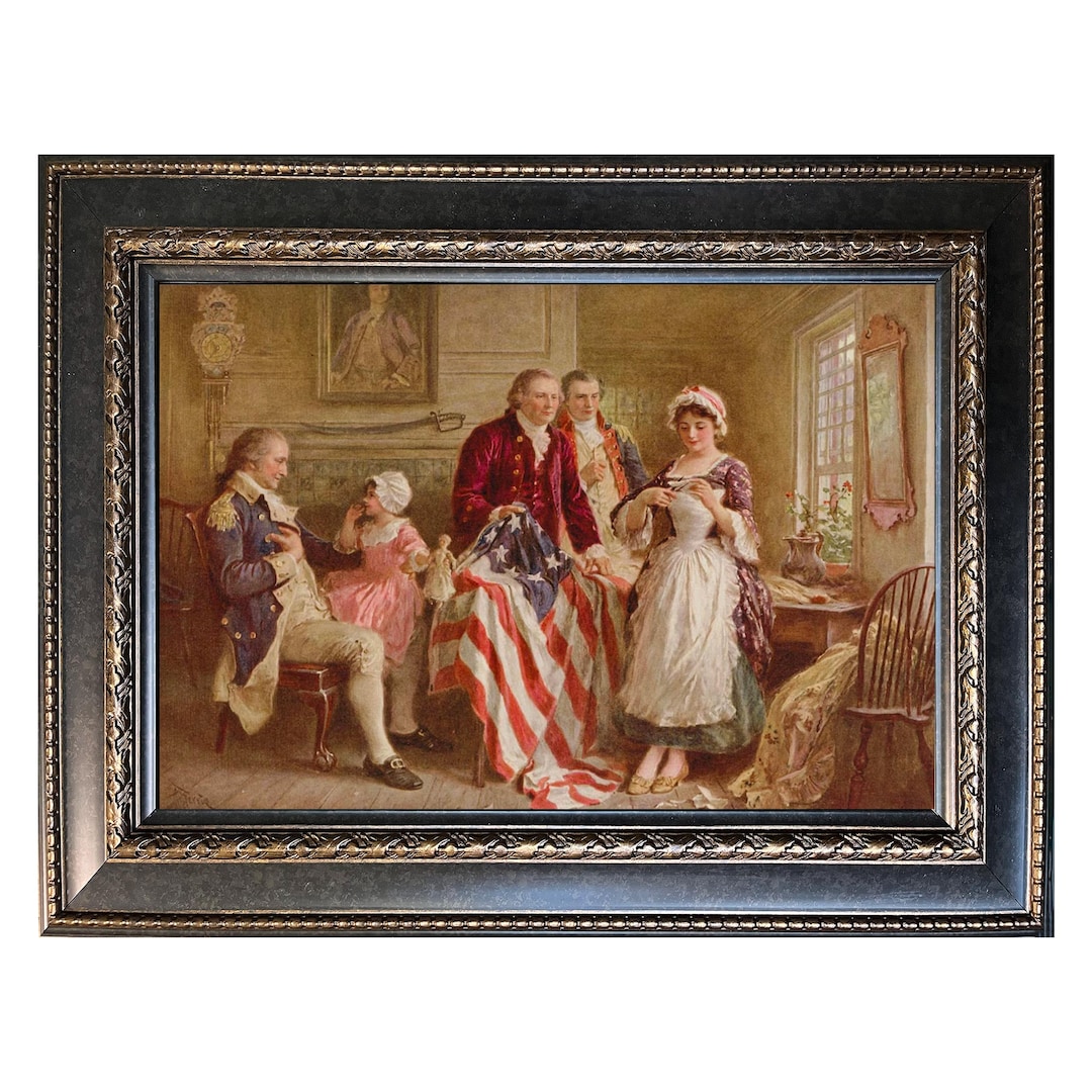 Betsy Ross, 1777 by Jean Leon Gerome Ferris Vintage American Flag ...