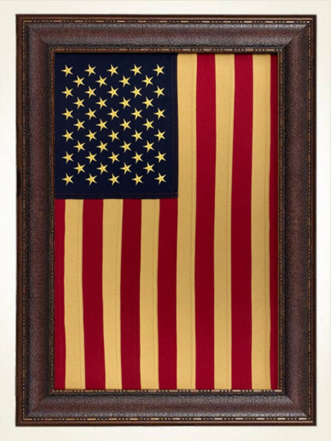 Hanging Vertically Large Framed American Flag Real Cotton Cloth ...