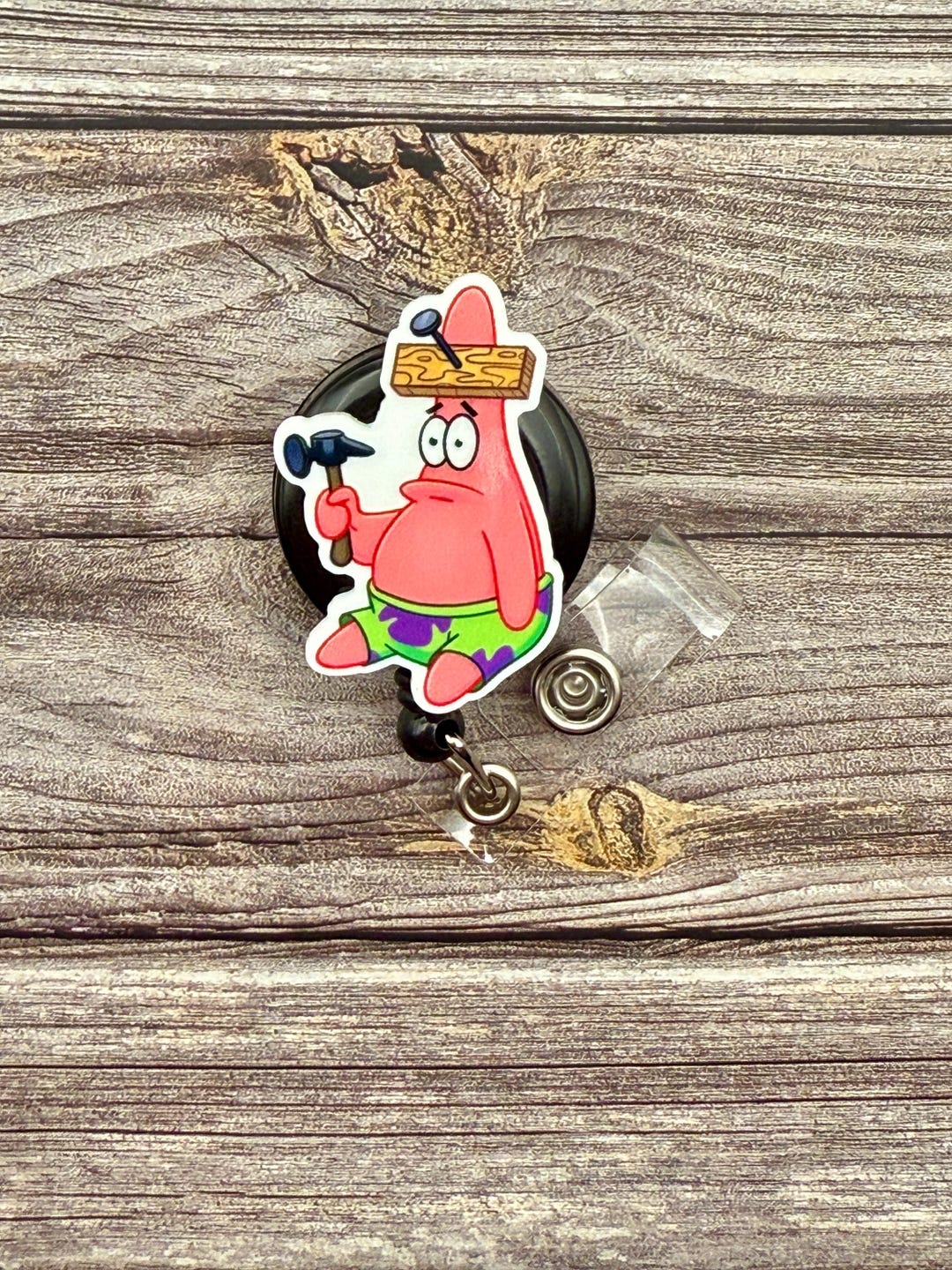 Funny Patrick Star Retractable Badge Reel - Etsy