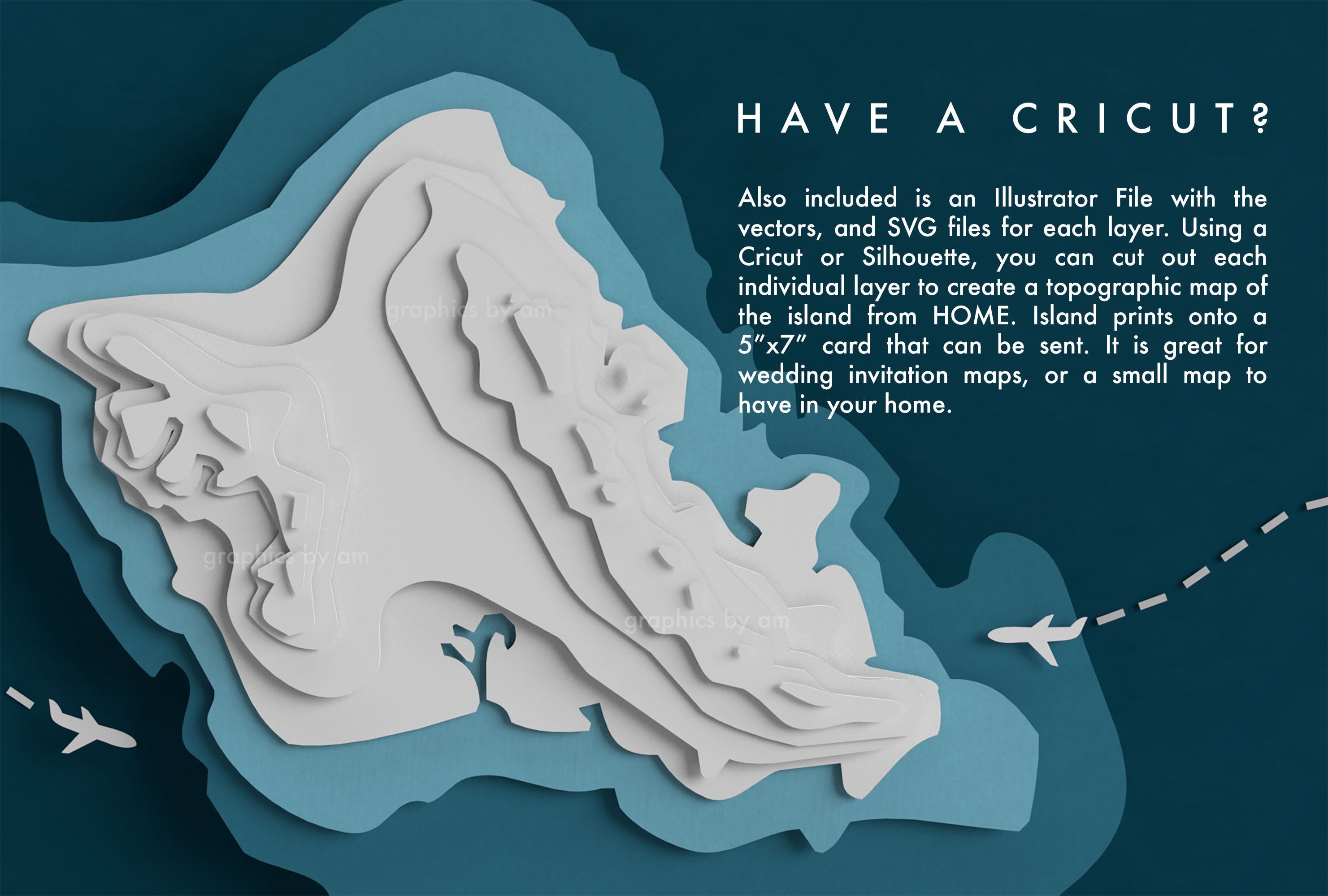 Oahu Hawaii Topographic Map Postcard With Bonus SVG for - Etsy UK