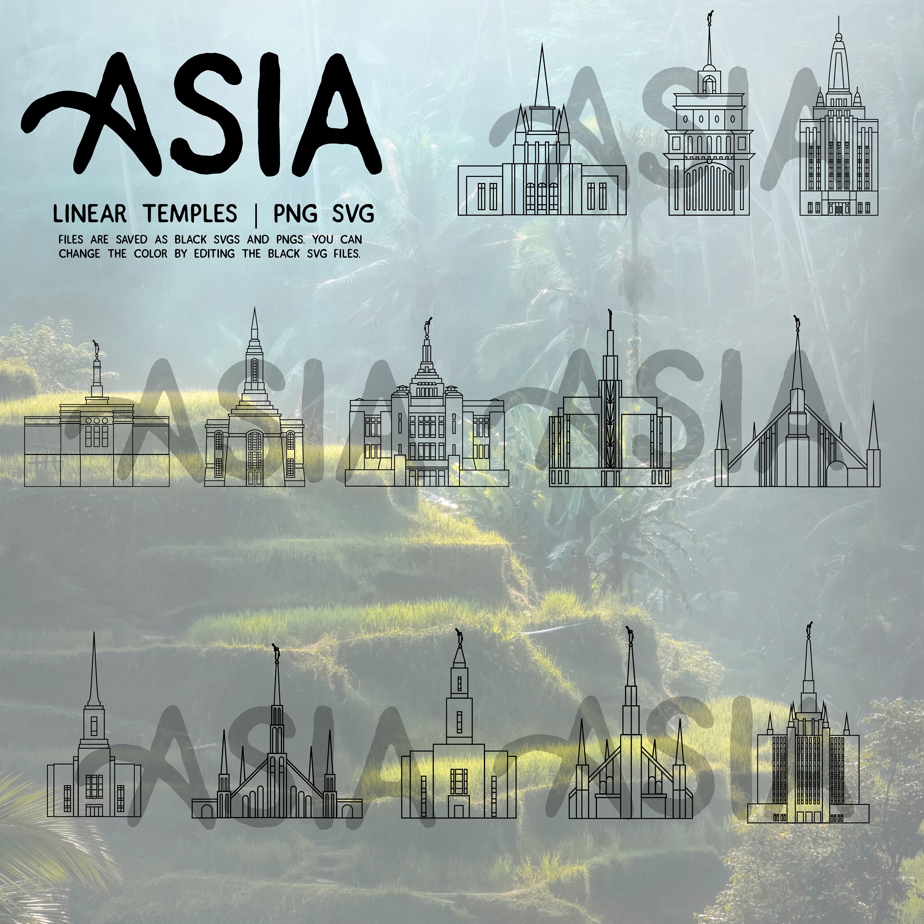 Asia Linear LDS Temples - Etsy