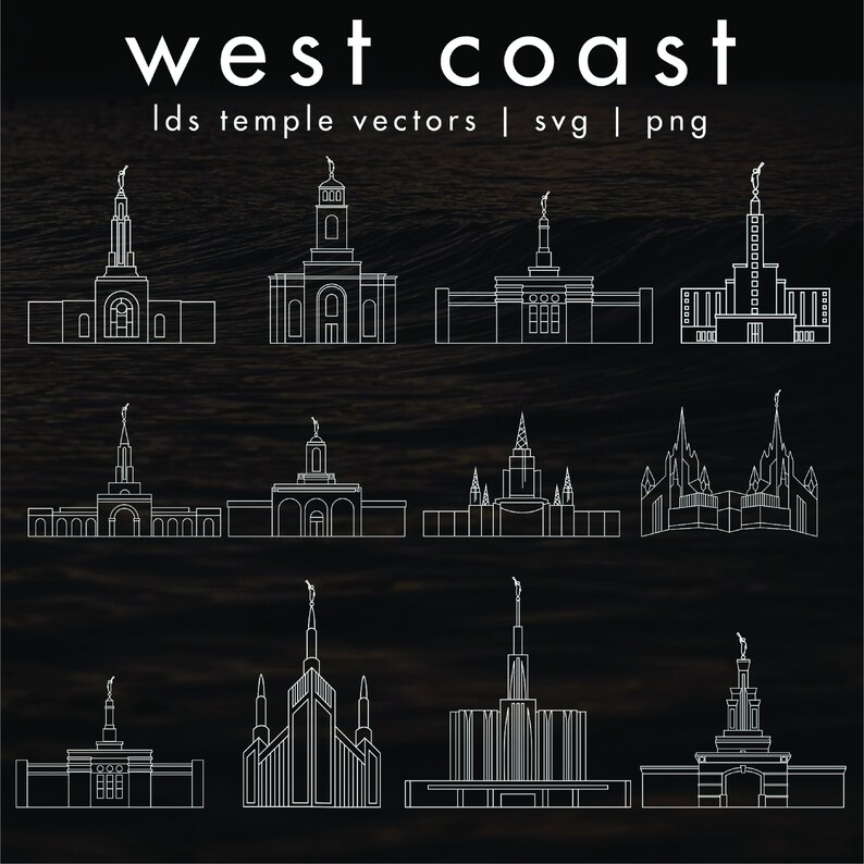 LDS Lineartemple Vector Set, Complete Set, Temple Bundle, Includes AI ...
