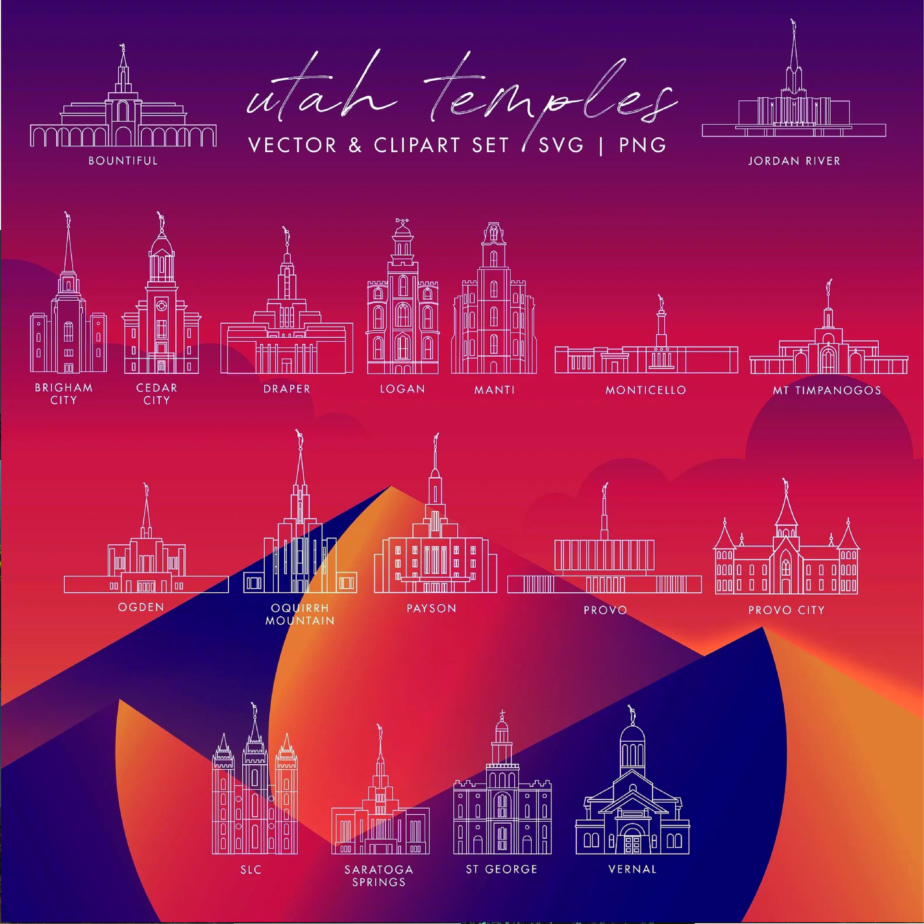 LDS Lineartemple Vector Set, Complete Set, Temple Bundle, Includes AI ...