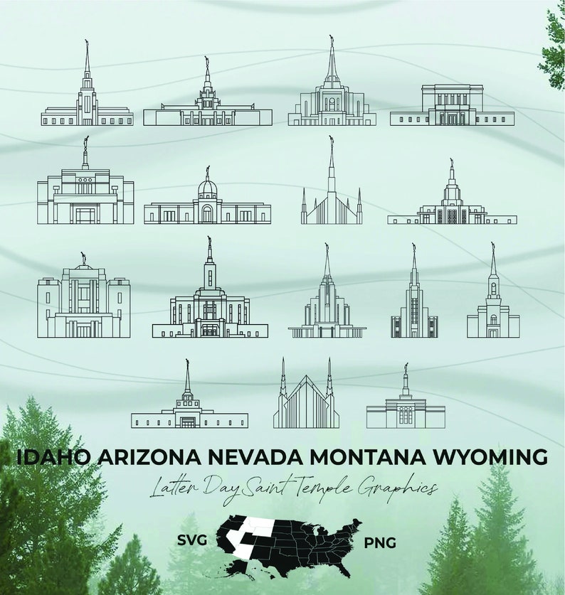 LDS Lineartemple Vector Set, Complete Set, Temple Bundle, Includes AI ...