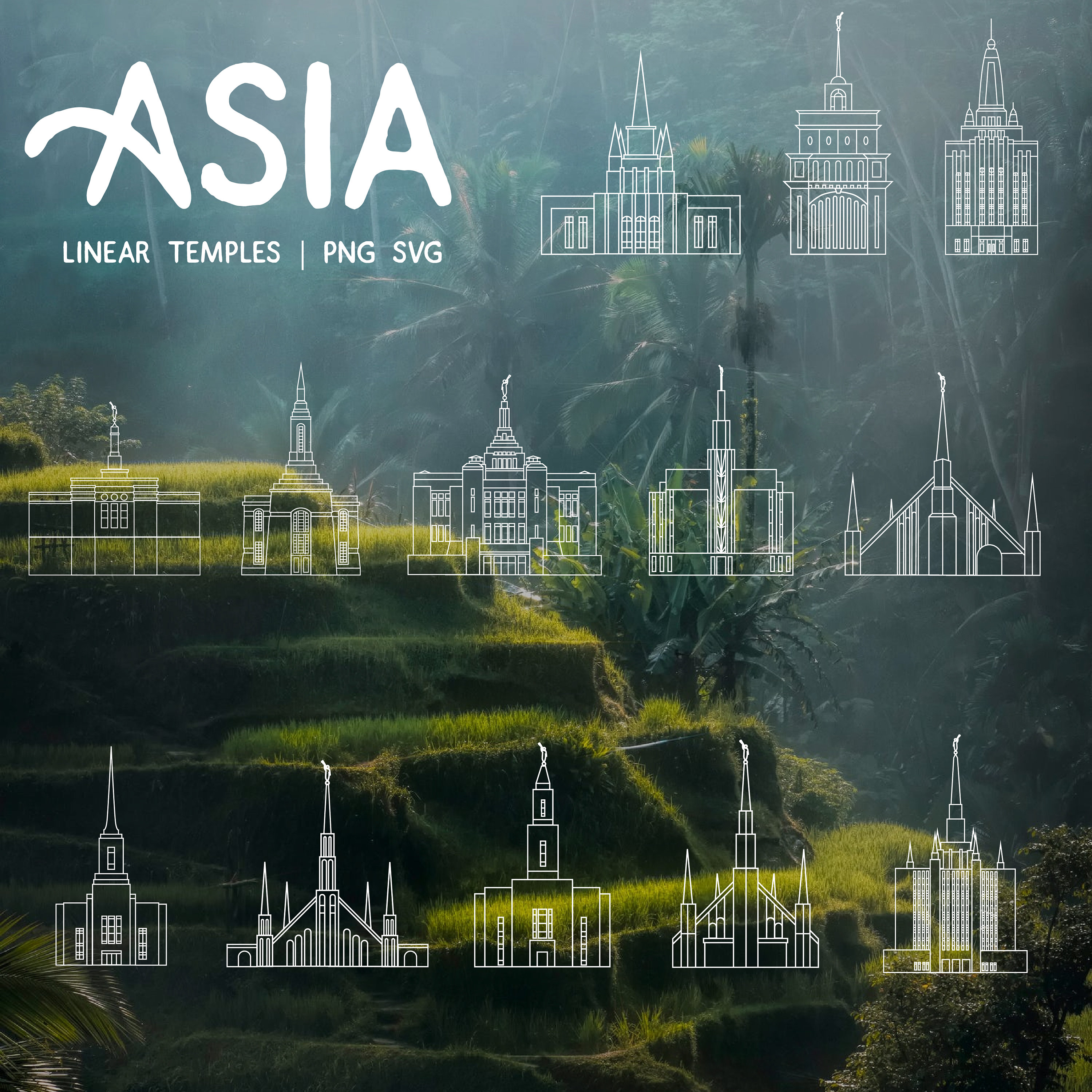 Asia Linear LDS Temples - Etsy