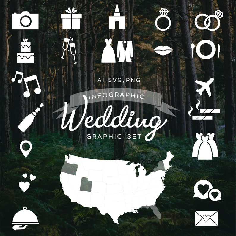 Infographic icons wedding - metrolery