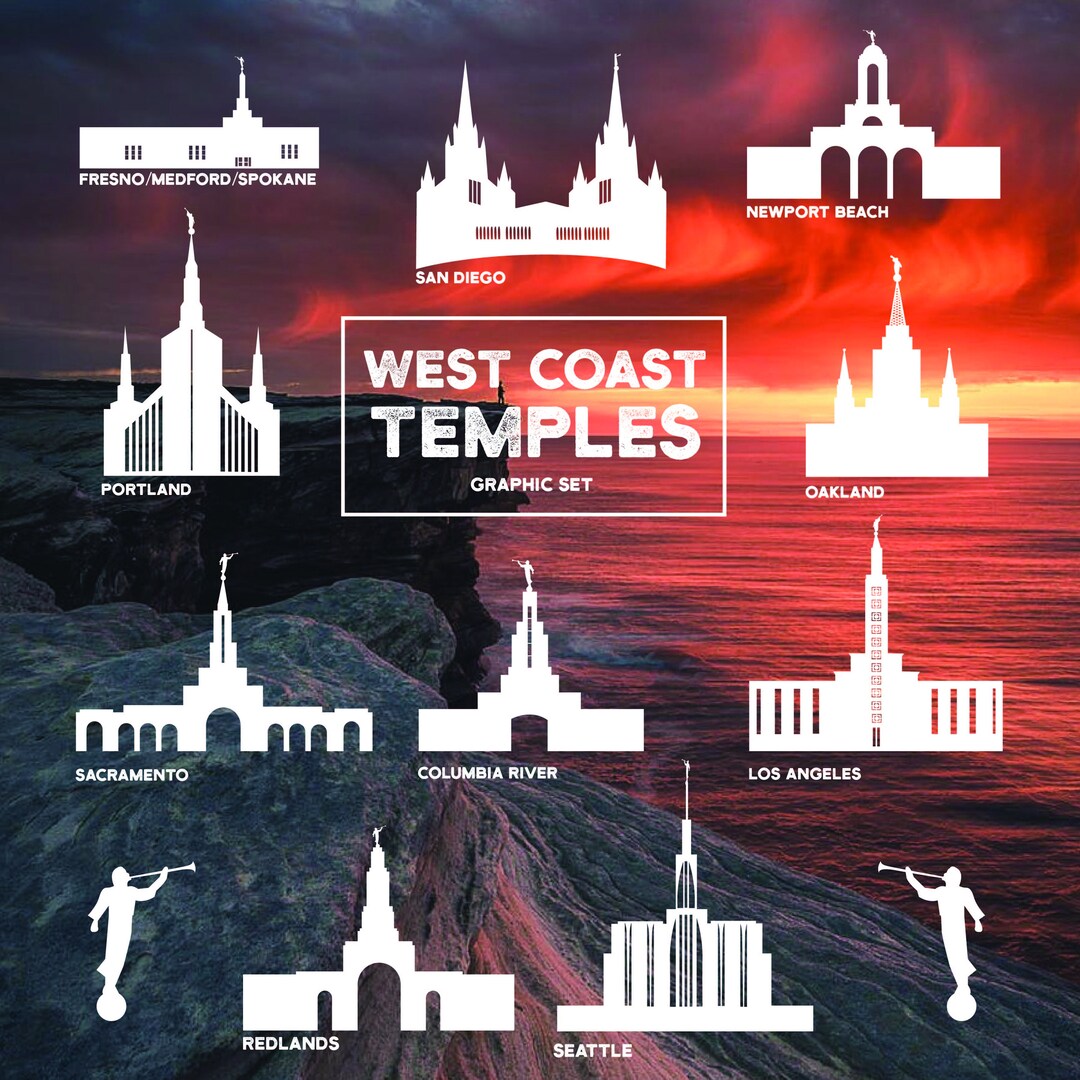 LDS Temple Vector Set california, Oregon, Washington Temple Graphics ...