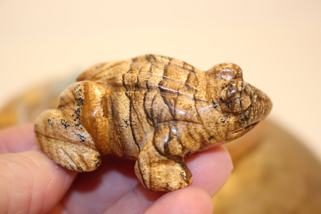 Large Frog Carving in Landscape Jasper, Totem Spirit Animal, for Use in ...