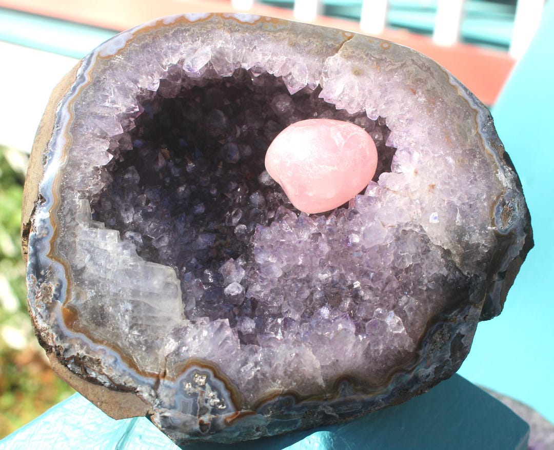 Amethyst Geode Crystal Cave, Large Hollow Geode, Polished Edge Cut ...