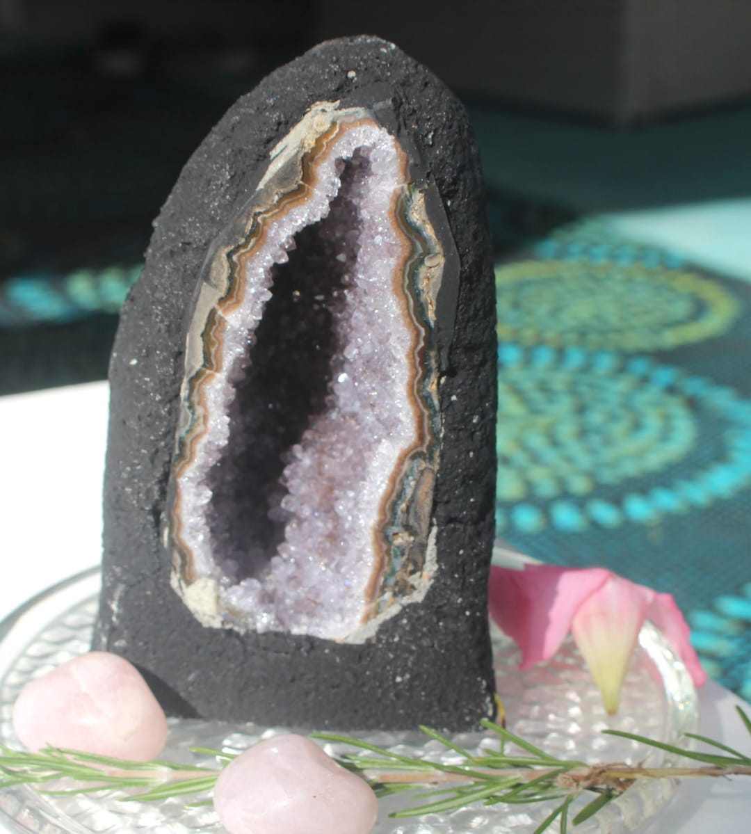 Amethyst Geode Crystal Cave, Hollow Geode Crystal Specimen. Boho Home ...