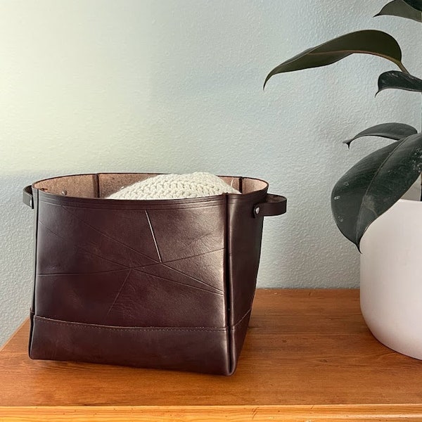 Leather Storage Bins - Etsy