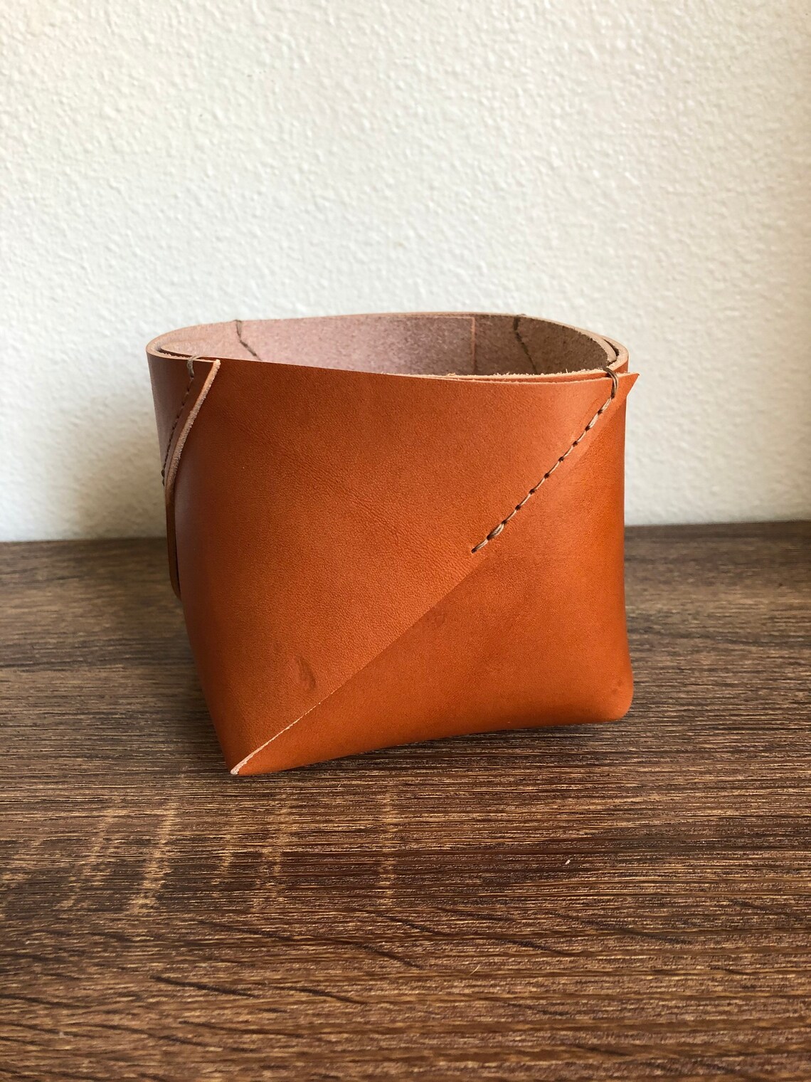 Leather Planter | Leather Container | Decorative Leather Box | Catchall ...