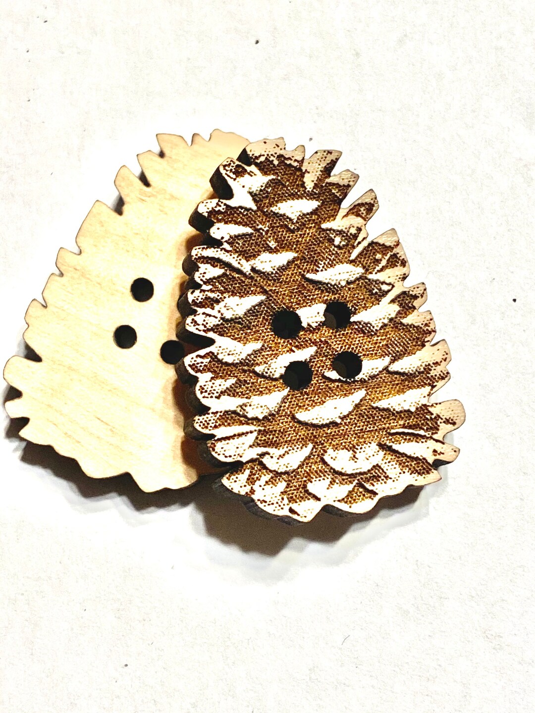 Large Pine Cone Button, Wooden. 5 Pack. - Etsy