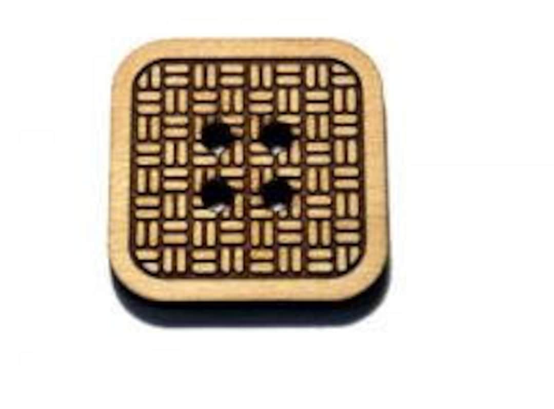 1" Wooden Square Button, Tweed Design. Package of 5 Buttons. - Etsy