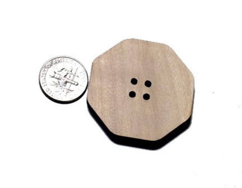 Moose Buttons 5 Pack. Octagon Button, Wooden, Laser Engraved, Package ...