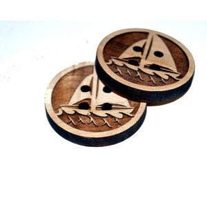 Sailboat Buttons, Wooden, 5 Pack - Etsy