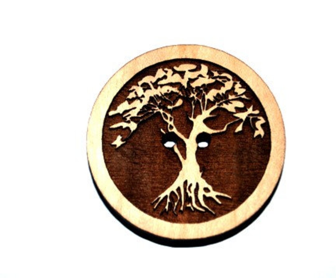 Tree of Life, Wooden Button 5 Pack, - Etsy
