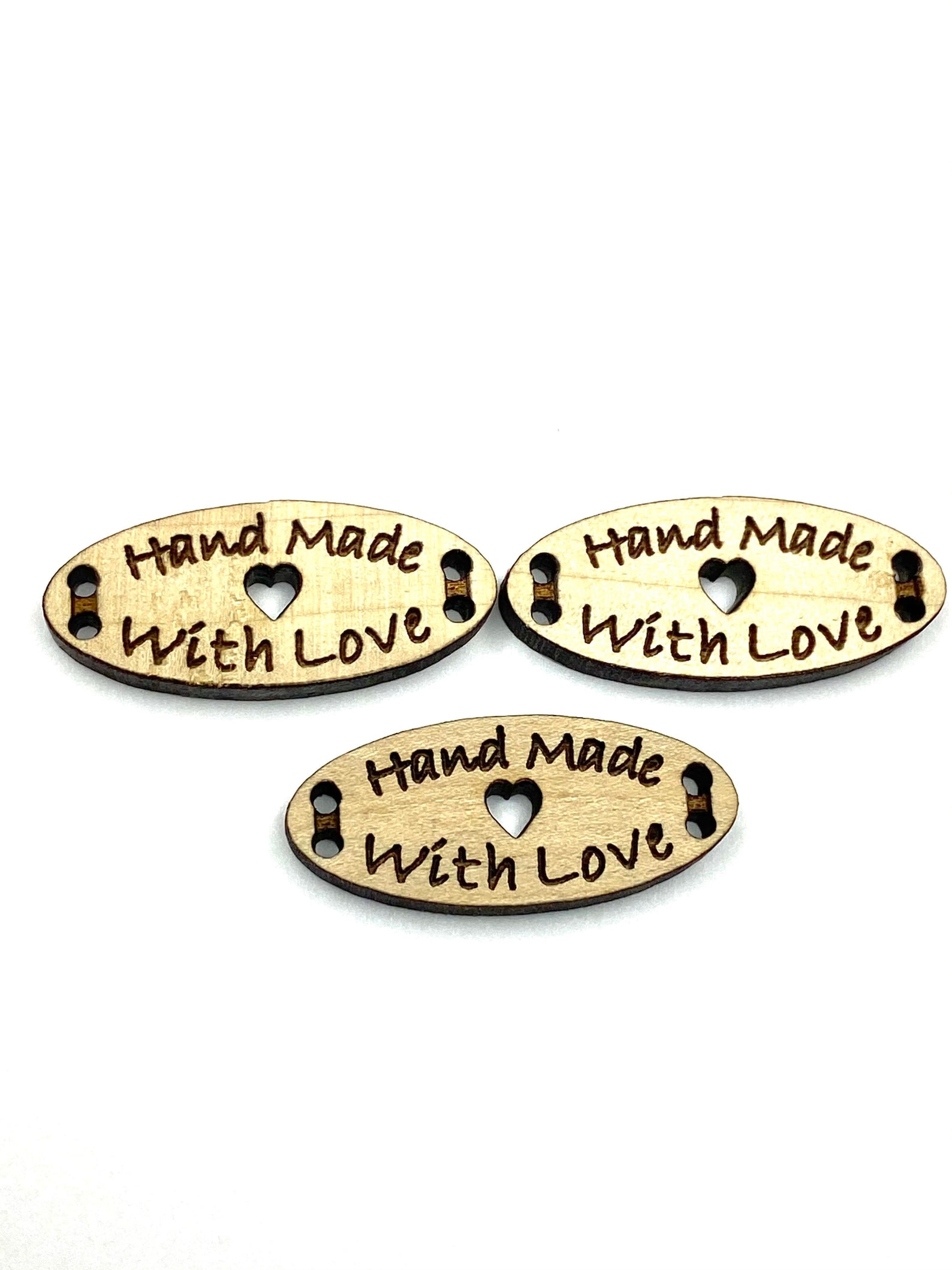 Hand Made With Love Buttons. Wooden. 5 Pack. - Etsy
