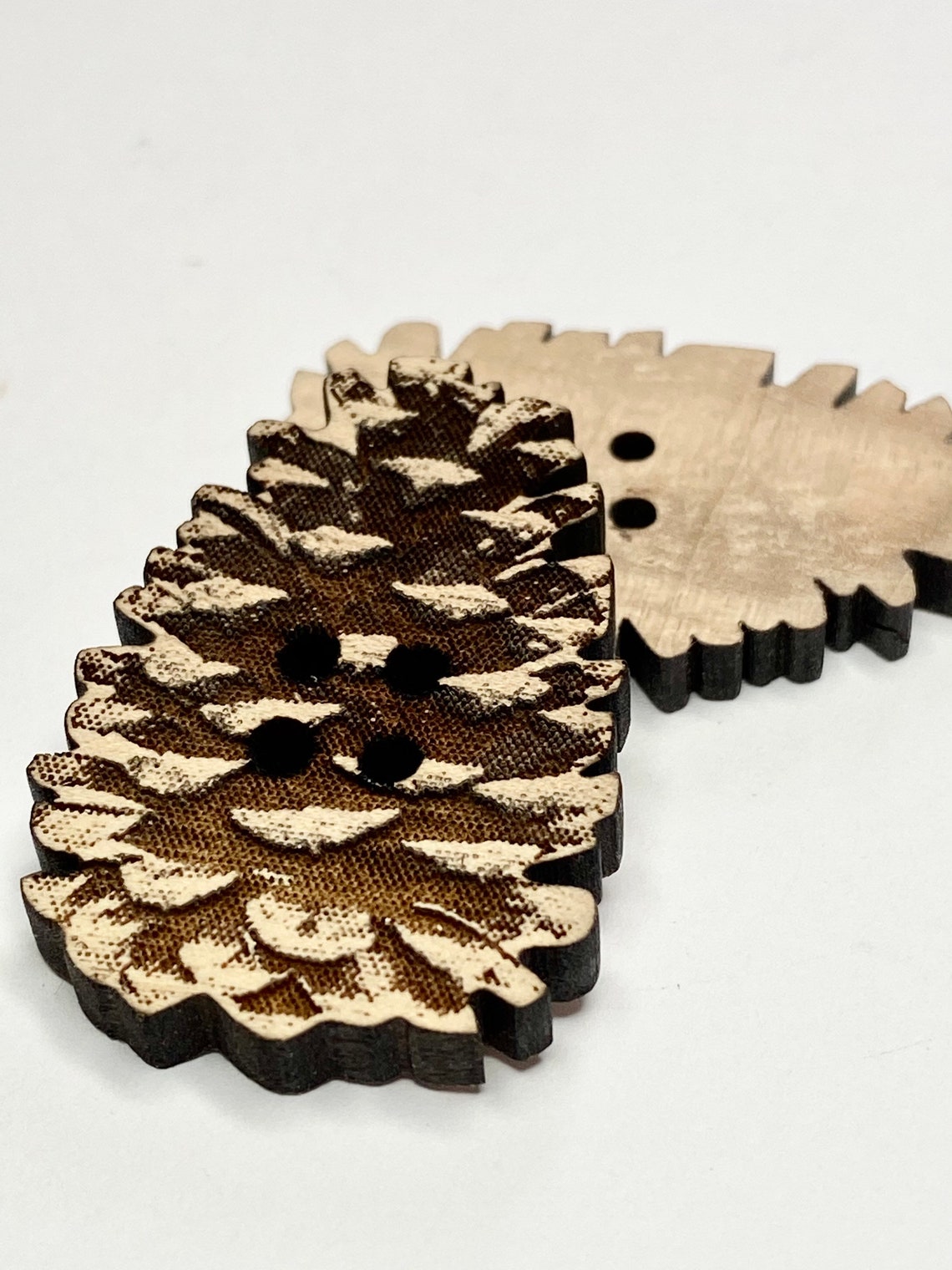 Large Pine Cone Button, Wooden. 5 Pack. - Etsy