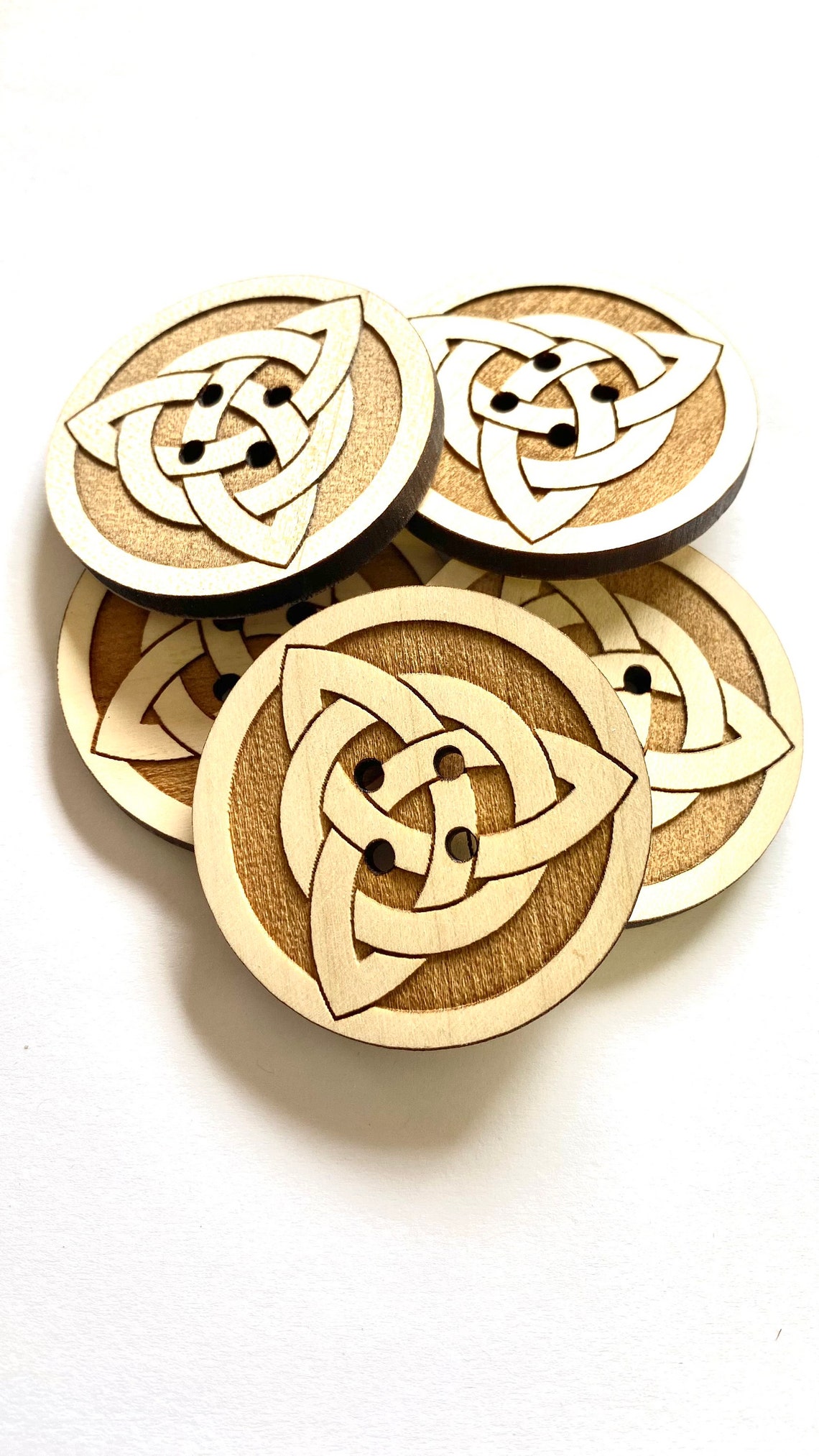 Celtic Knot Wooden Button 5 Pack | Etsy