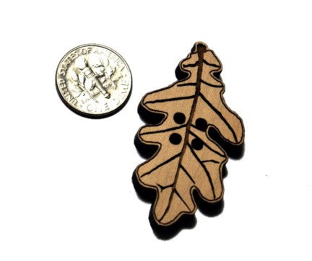 Oak Leaf 5 Pack, Decorative Button. - Etsy