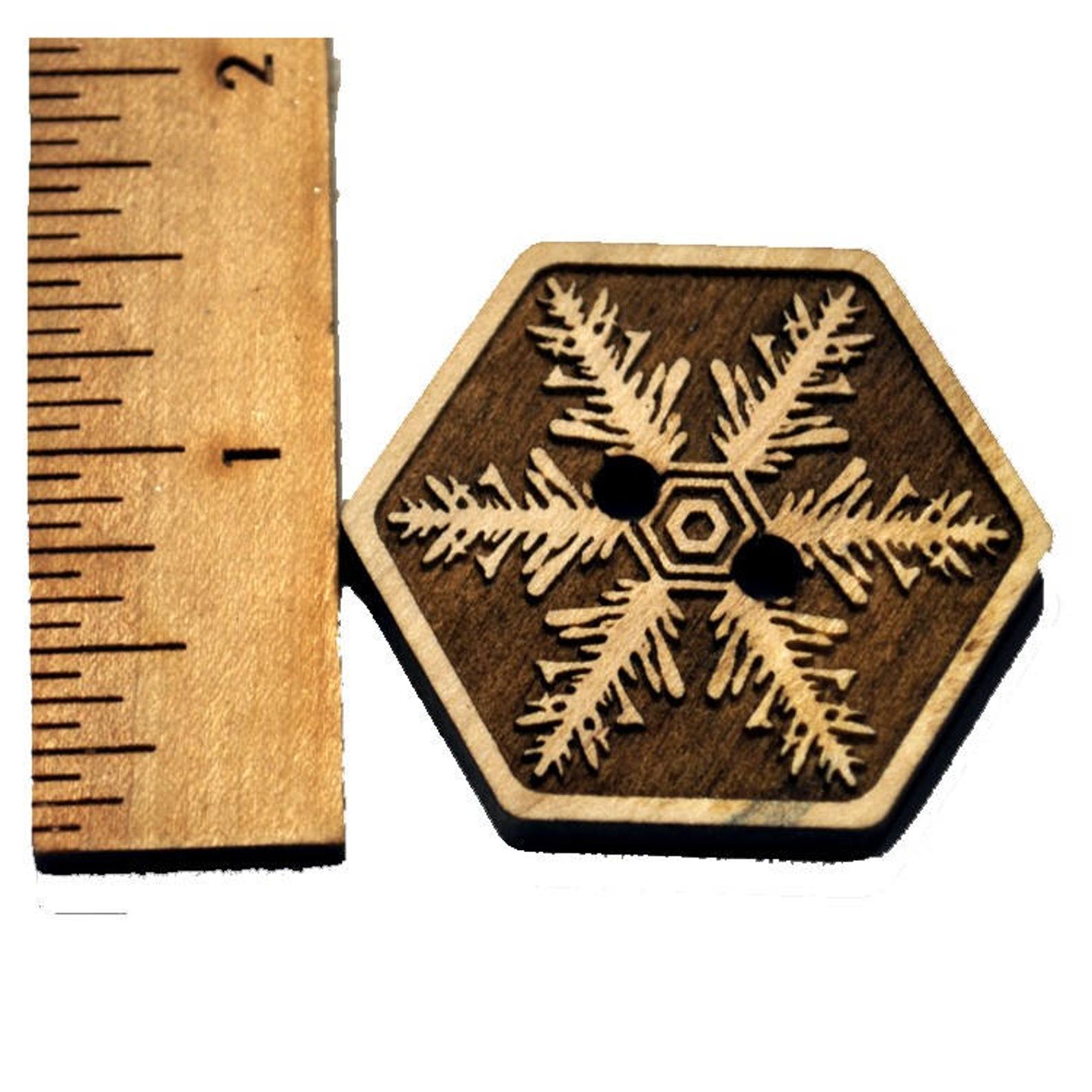 Wooden Snowflake Buttons - Etsy