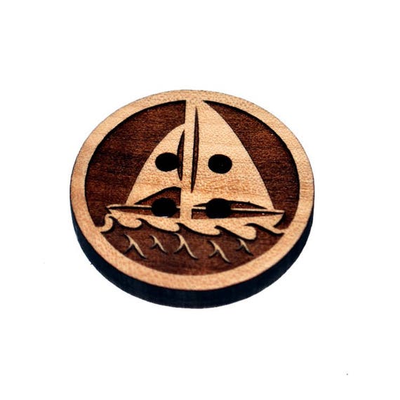 Sailboat Buttons Wooden 5 Pack | Etsy