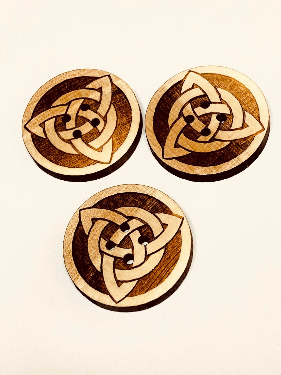 Celtic Knot Wooden Button 5 Pack | Etsy