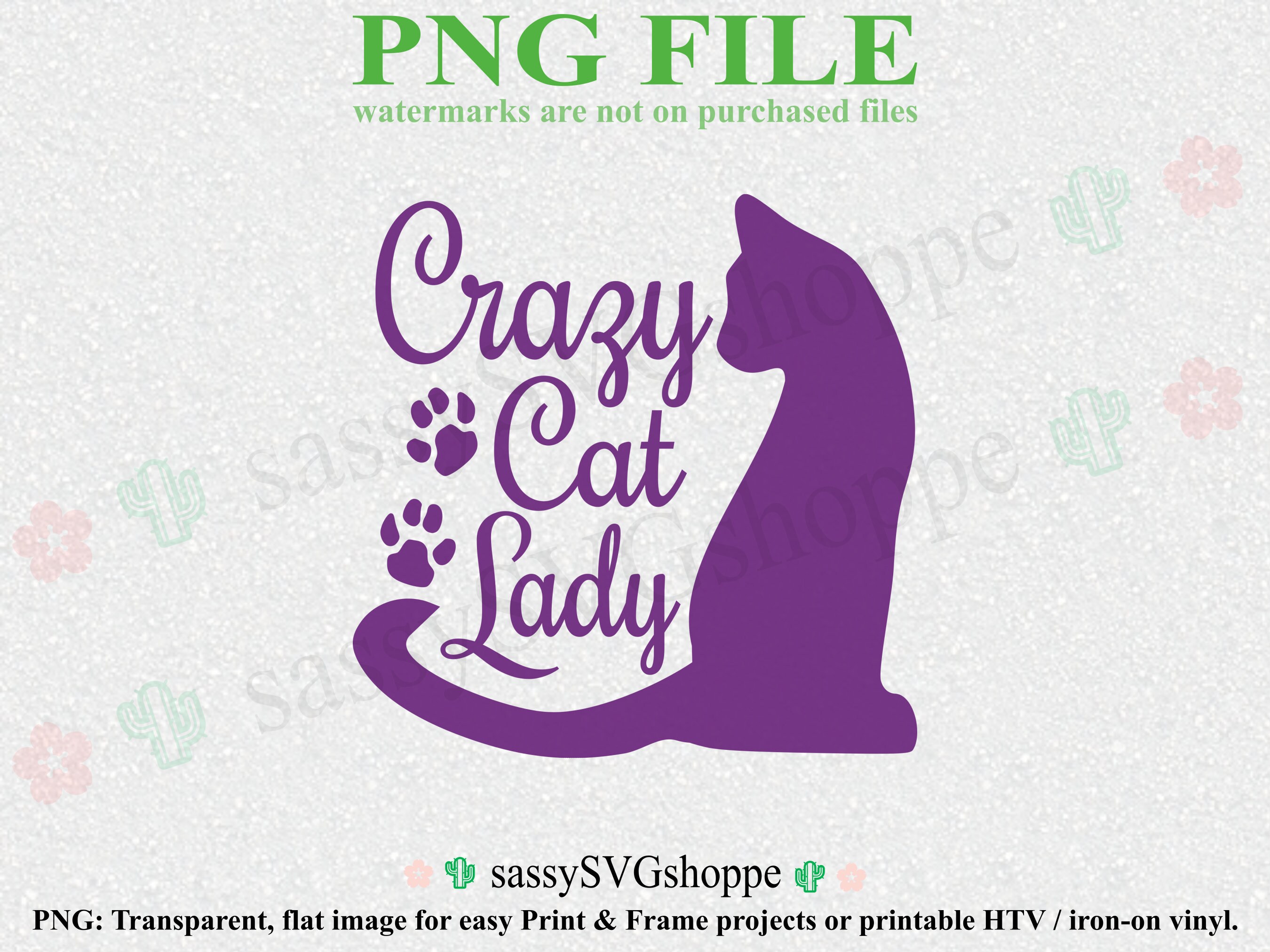 Crazy Cat Lady SVG, Cat Lady PNG, Printable Cat Lady Art, Funny Cat ...