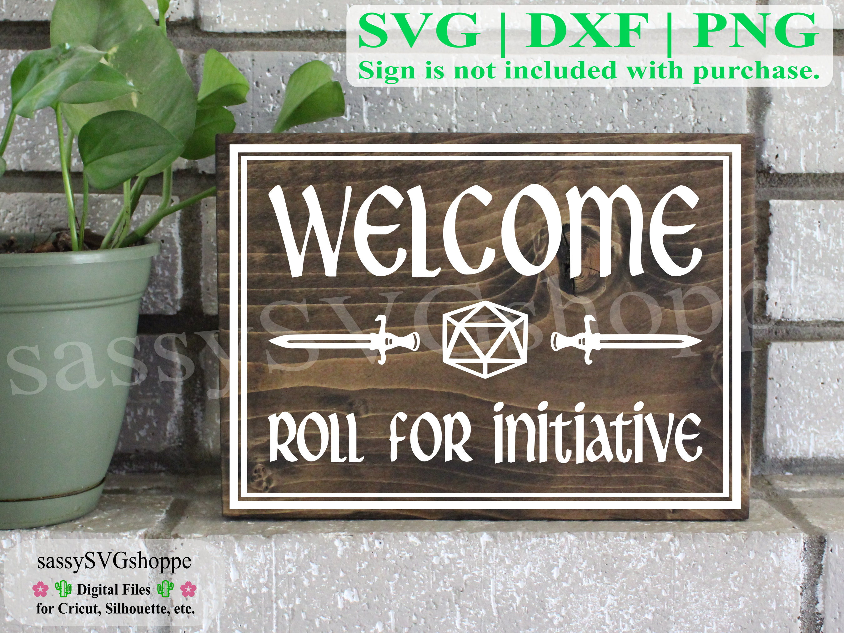 SVG D&D Welcome Roll for Initiative Sign PNG DXF Cricut Dnd - Etsy