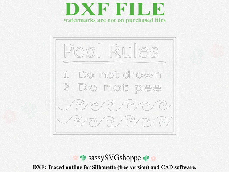 SVG Funny Pool Rules Sign PNG DXF Cricut Cut Files Digital - Etsy