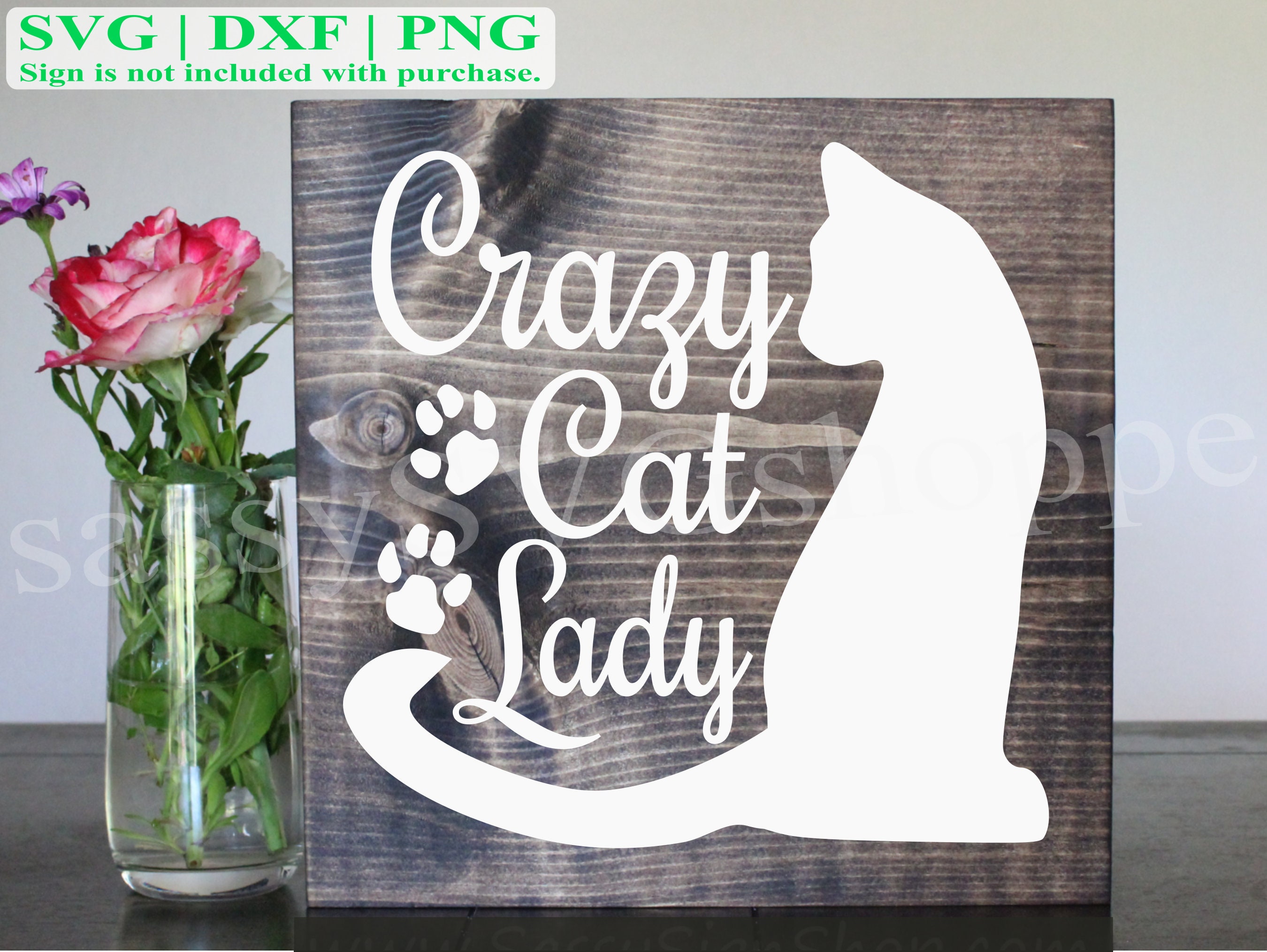Crazy Cat Lady SVG, Cat Lady PNG, Printable Cat Lady Art, Funny Cat ...