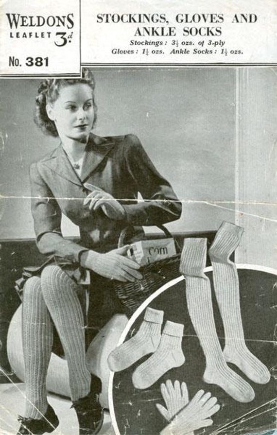 RARE Knitted 1940s Stockings with Back Seams | Deadst… - Gem