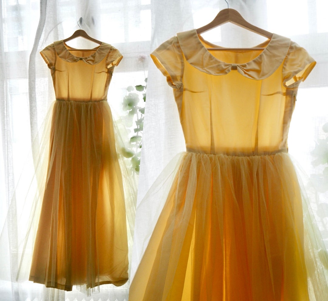 Sunshine Tulle Prom Dress | swirl 1950s Evening Wear | soft Yellow ...