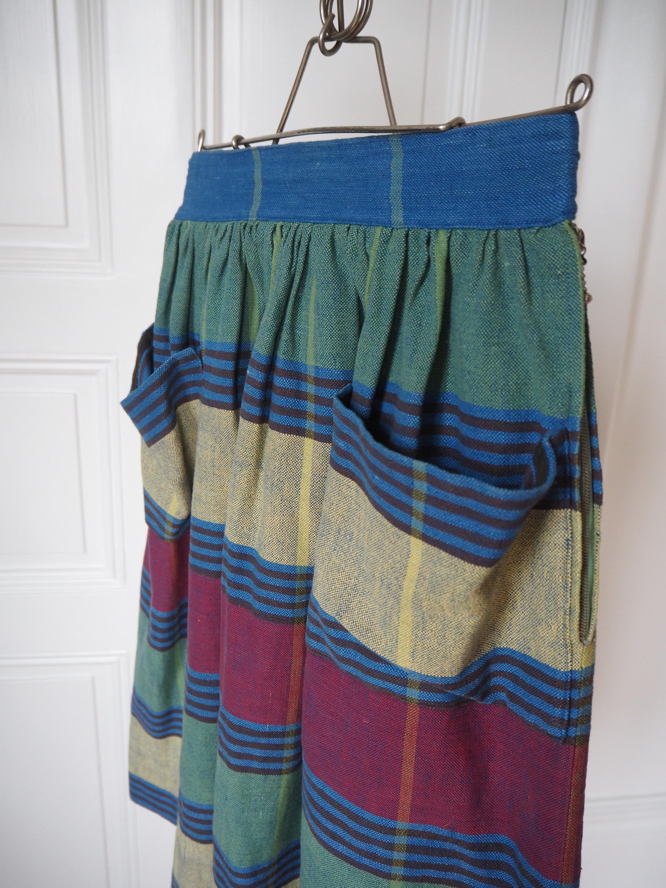 Summer Linen 1940s Swirl Skirt | big Pocket & Heavy Handwoven Linen ...