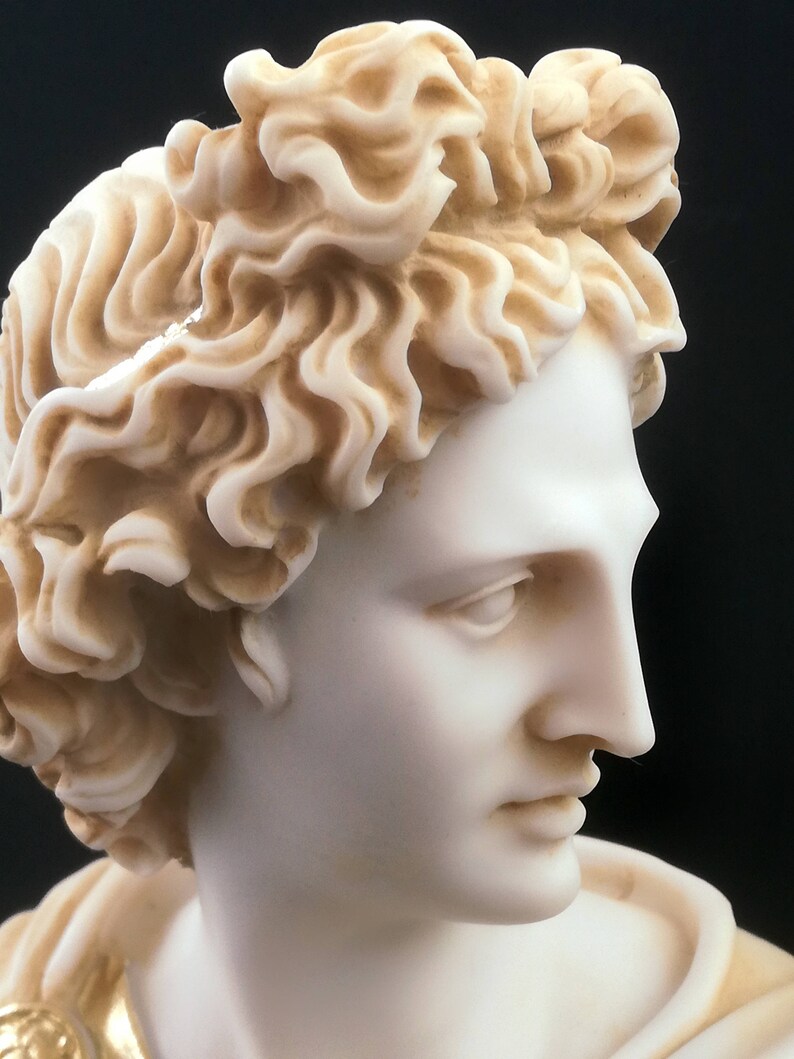 Apollo Phoebus Greek Roman God of the Sun Bust Head Statue Handmade ...