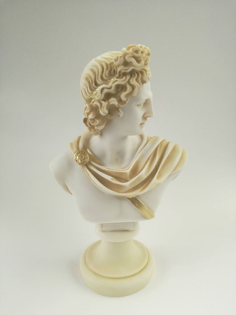 Apollo Phoebus Greek Roman God of the Sun Bust Head Statue Handmade ...