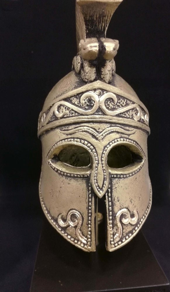 Achilleus Helmet Greek Statue Bronze Alabaster Handmade - Etsy