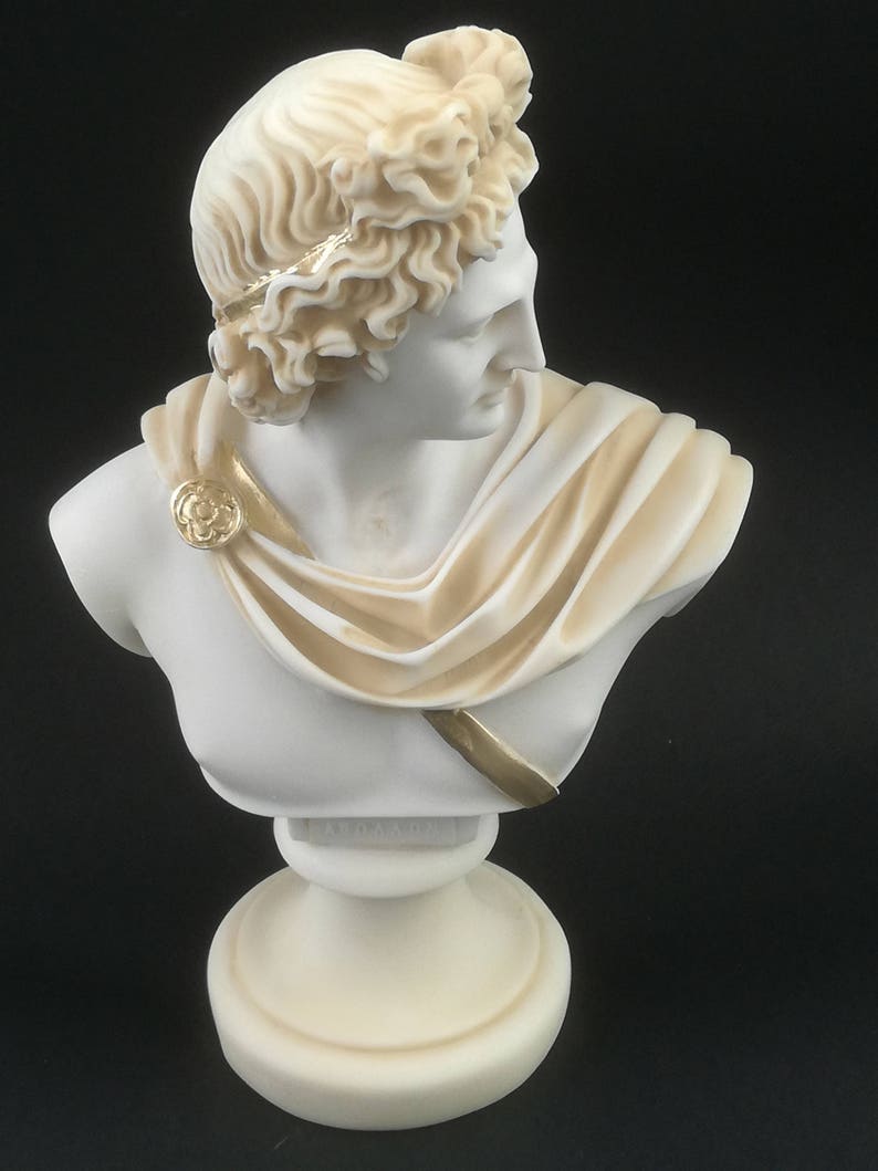 Apollo Phoebus Greek Roman God of the Sun Bust Head Statue Handmade ...