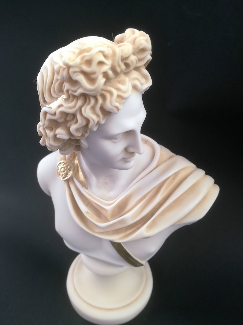 Apollo Phoebus Greek Roman God of the Sun Bust Head Statue Handmade ...