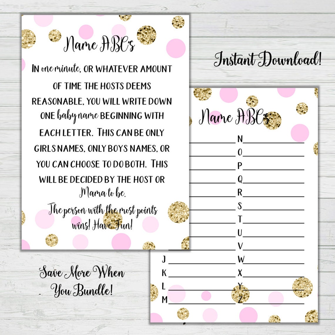 Baby Shower 9 Game Bundle Answer Keys Baby Shower Game Set | Etsy