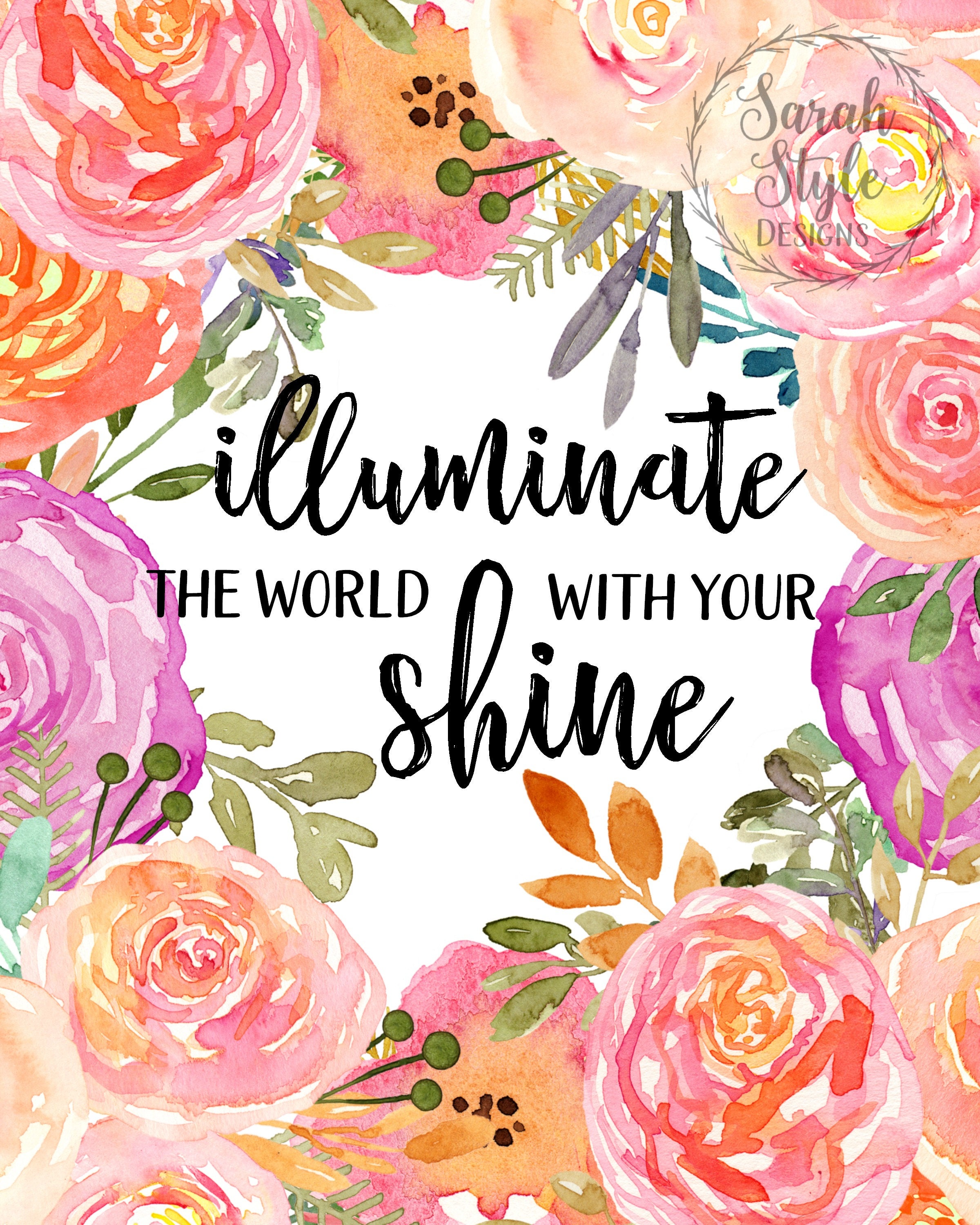 Printable Wall Art Motivational Shine Printable Digital - Etsy