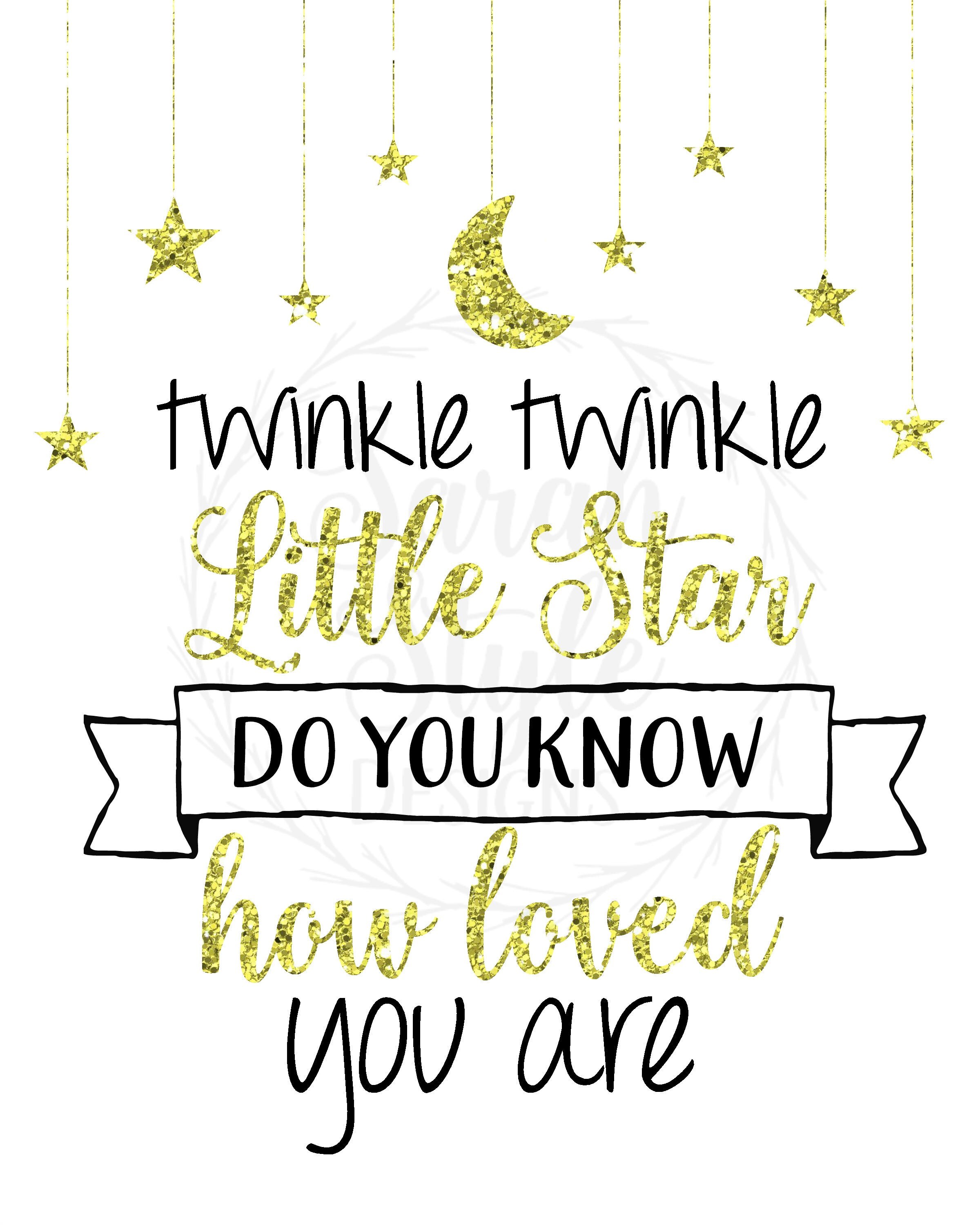 Printable Wall Art - Twinkle Twinkle Little Star Nursery Decor Instant ...